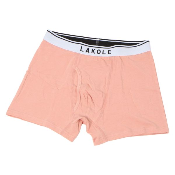 【LAKOLE/ラコレ】 【メンズ】コットンロゴ無地ボクサーパンツ2 ピンク L - アスクル