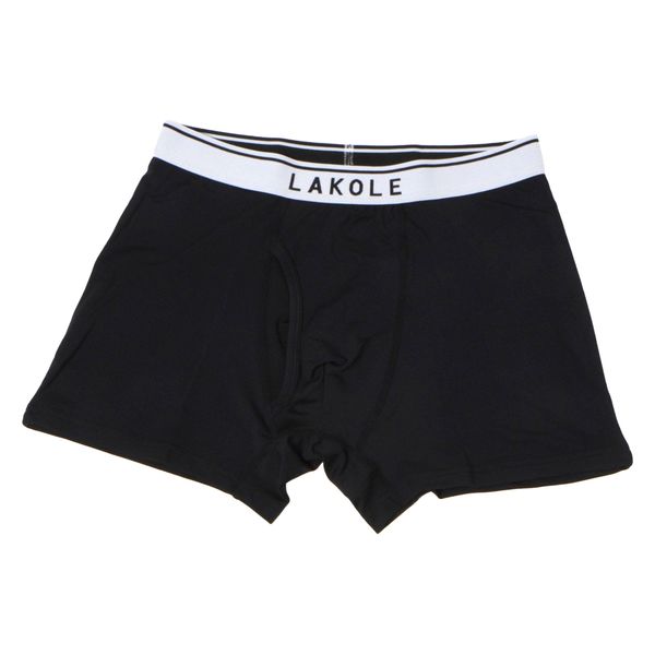 【LAKOLE/ラコレ】 【メンズ】無地ロゴボクサーパンツ ブラック L - アスクル