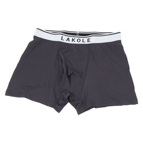 メンズ 無地ロゴボクサーパンツ チャコール L LAKOLE/ラコレ - アスクル
