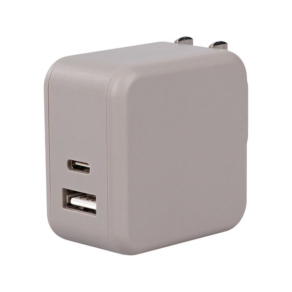MOTTERU PD35W USB-C USB-A 合計32W AC充電器 ラテグレージュ MOT-ACPD35WU1-GY 1個（直送品） - アスクル