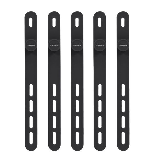 MOTTERU ソフトタッチ ケーブルバンド sofumo シリコン 4つ穴 スモーキーブラック MOT-CBBAND04-BK 1個 - アスクル
