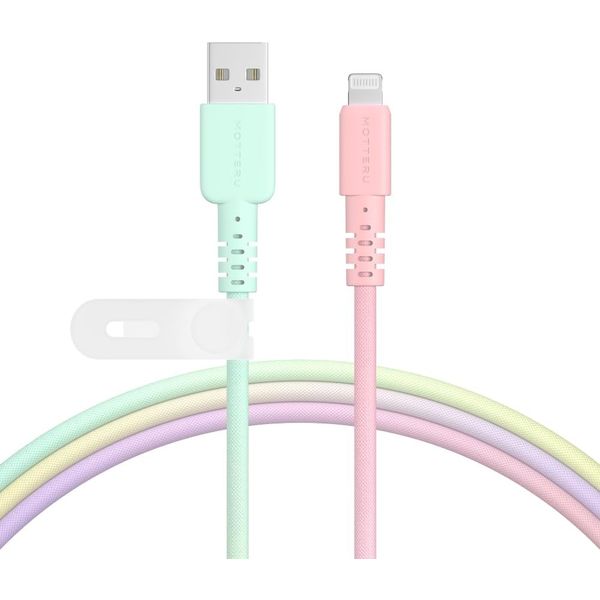 MOTTERU グラデーションケーブル A to Lightning 1m シャーベットカラー MOT-SCBALG100-SE 1個（直送品） - アスクル