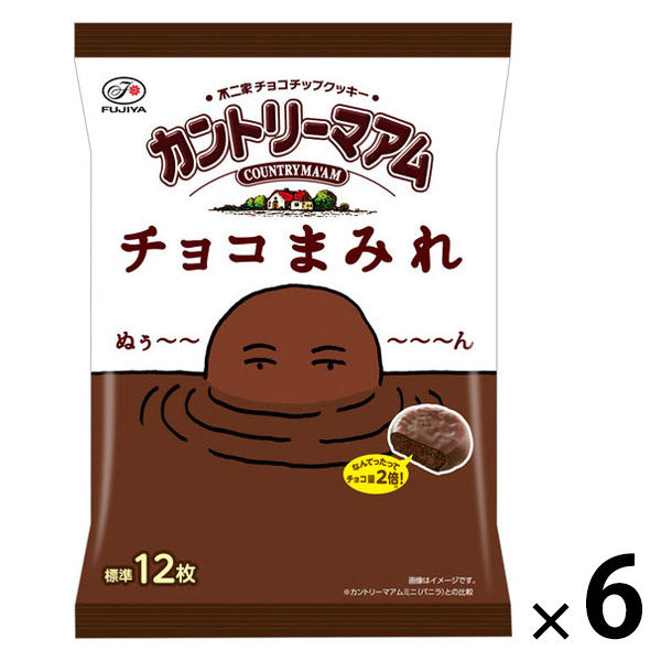 クッキー 個包装 お配り菓子 カントリーマアム チョコまみれミドルパック 122g 1セット（1個×6） - アスクル