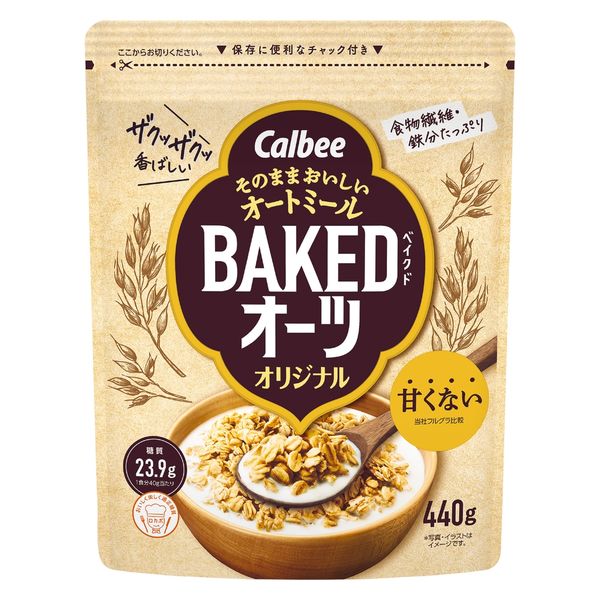 ベイクドオーツオリジナル 440g 1袋 カルビー シリアル グラノーラ - アスクル
