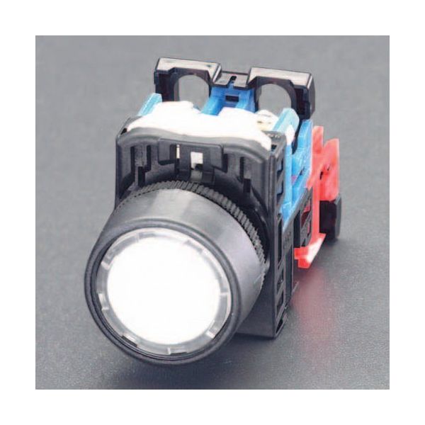 エスコ 22/25mm 押しボタンスイッチ(LED/白) EA940D-103 1セット(3個)（直送品） - アスクル