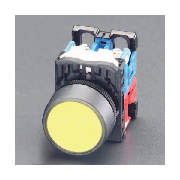 エスコ 22/25mm 押しボタンスイッチ(黄) EA940D-99 1セット(5個)（直送品） - アスクル
