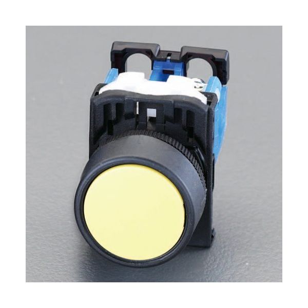 エスコ 22/25mm 押しボタンスイッチ(オルタネイト形/黄) EA940D-194 1セット(4個)（直送品） - アスクル