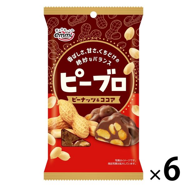 ピーブロ ピーナッツチョコ 47g 1セット（1袋×6） 正栄デリシィ チョコレート菓子 - アスクル