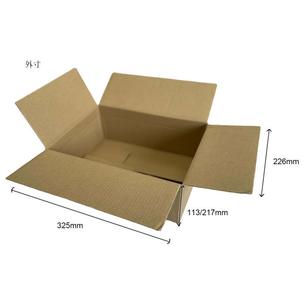【80サイズ】ワンタッチダンボール 高さ可変式 外寸：325×226×113/217mm 1セット（1パック（5枚入)×20）フジケース - アスクル