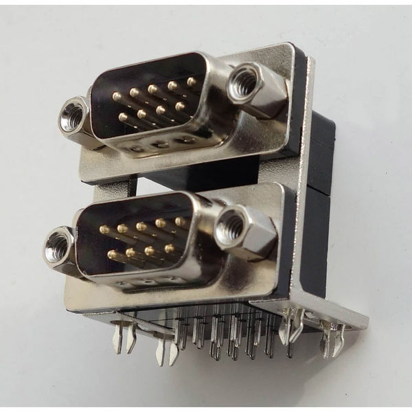 GB D-SUBコネクタ9Pオス(基板取付用Lタイプ、2階建て) GB-DS9M-2FB 1個（直送品） - アスクル