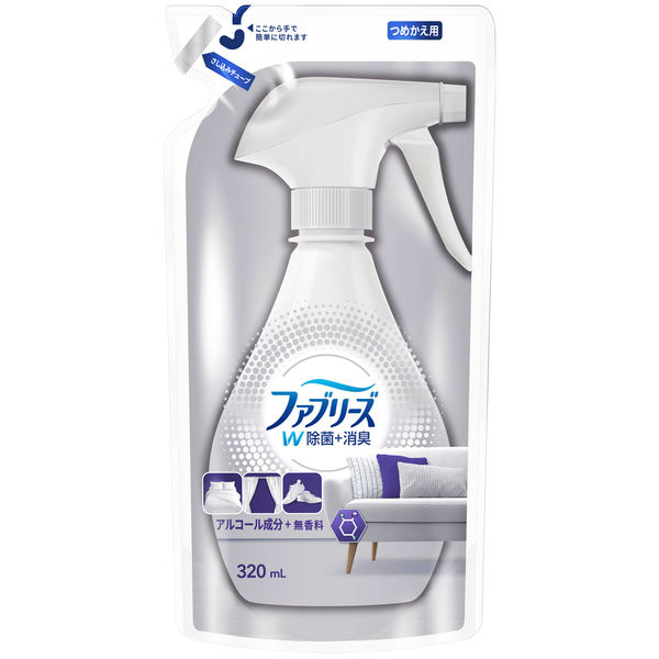 (旧品)ファブリーズ 布用 W除菌+消臭 スプレー アルコール成分 詰替 320mL 1個 P&G - アスクル