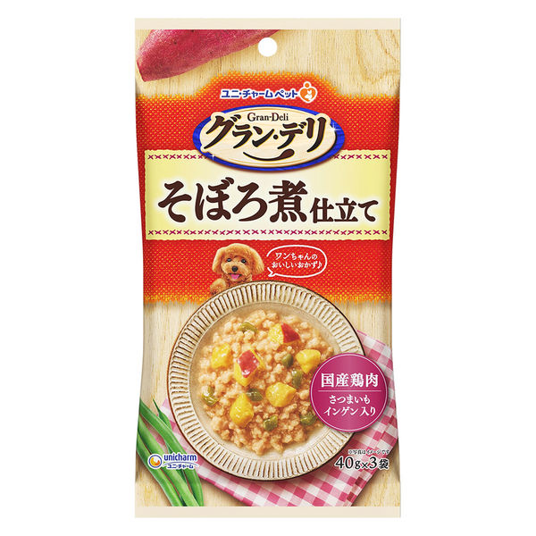 グラン・デリ そぼろ煮仕立て 国産鶏肉 さつまいも インゲン入り パウチ 120g（40g×3袋）1袋 ユニ・チャーム - アスクル