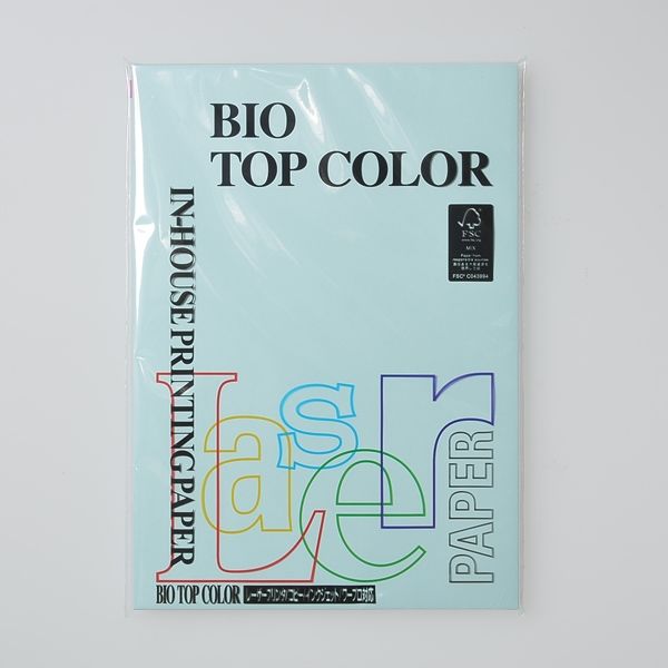伊東屋 バイオトップカラーA4(100枚入) BT107 ブルー 1パック - アスクル
