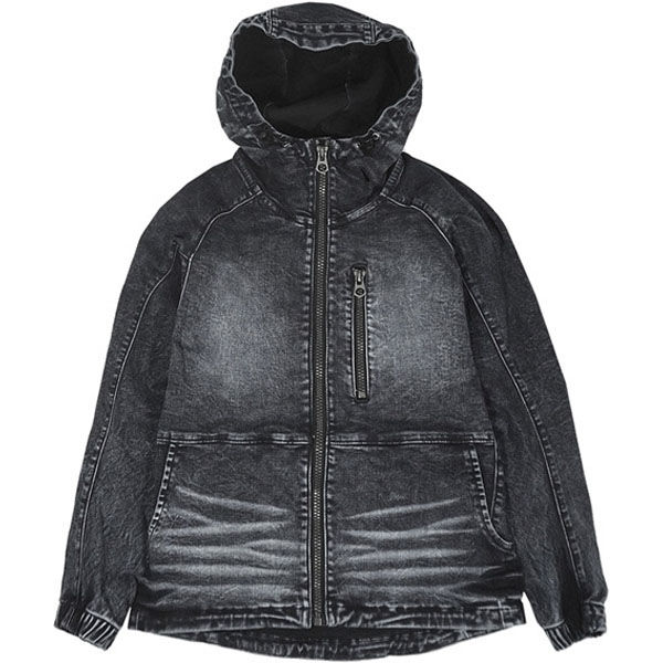 ケイゾック デニムジップアップパーカー ブラック LL GKW-9201 1着（直送品） - アスクル