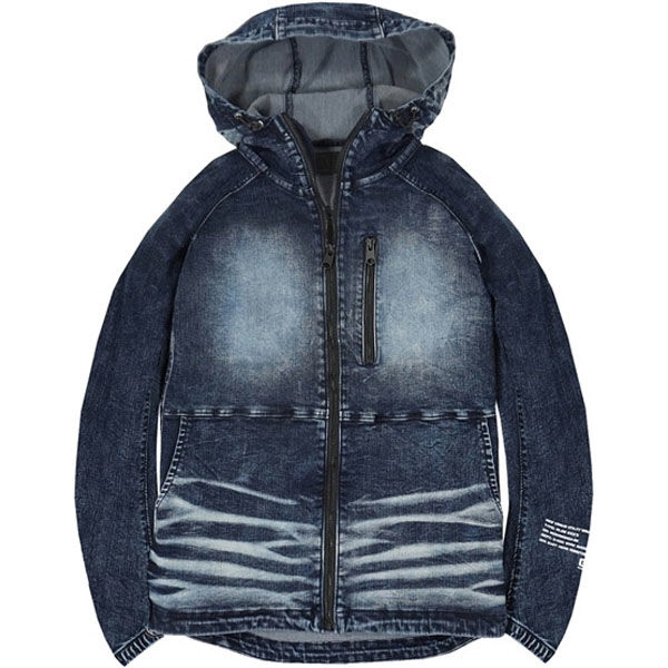 ケイゾック デニムジップアップパーカー ネイビー LL GKW-5100 1着（直送品） - アスクル