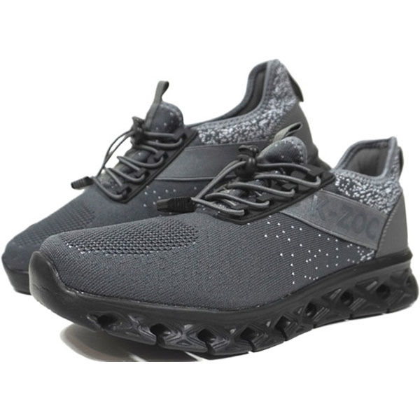 ケイゾック ゴム紐軽量通気シューズ グレー 25.5cm KZS-111 1足（直送品） - アスクル