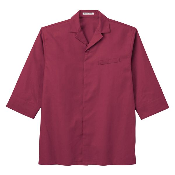 ボンマックス ユニセックス開襟和シャツ ワイン 4L FB4542U FB4542U-3-4L 1着（直送品） - アスクル