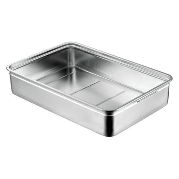 カンダ AG 18-8 サニタリー番重バット(取手一体成型) 大深 H160 4582130901700 1個（直送品） - アスクル