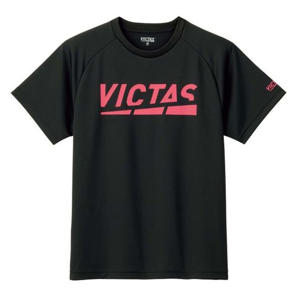 VICTAS(ヴィクタス) 卓球 半袖Tシャツ PLAY LOGO TEE L ブラック×ピンク 632101 1セット（2枚）（直送品） - アスクル
