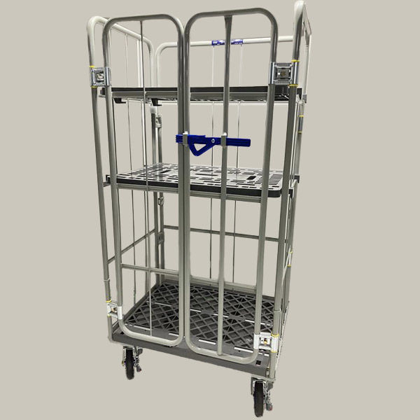 ワコーパレット カーゴプレスタ観音扉・エアキャスター仕様中間棚2枚付 WKP-8565KT-ATN2 1台（直送品） - アスクル