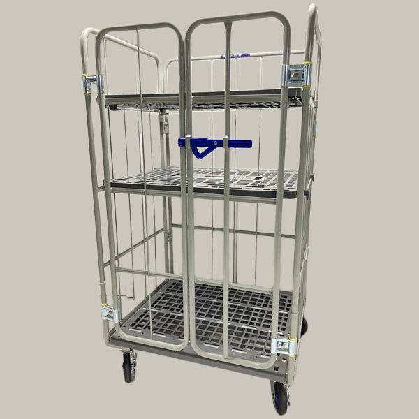 ワコーパレット カーゴプレスタ観音扉・エアキャスター仕様中間棚2枚付 WKP-9580KT-ATN2 1台（直送品） - アスクル