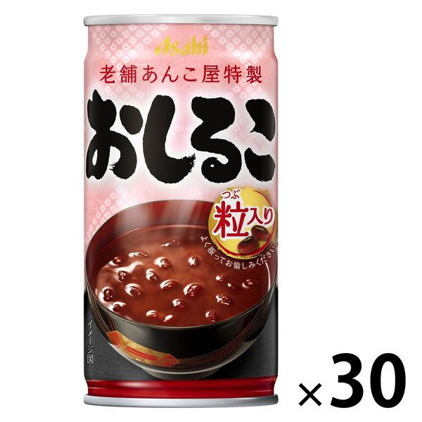アサヒ飲料 おしるこ 190g 1箱（30缶入）（わけあり品） - アスクル