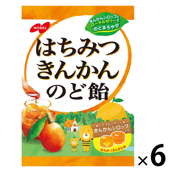 はちみつきんかんのど飴 110g 6袋 ノーベル のど飴 キャンディ キャンディー - アスクル