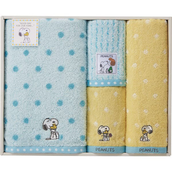 シャディ スヌーピーハグ バス・フェイス・ウォッシュタオルセット 25-0116-066 1箱（直送品） - アスクル