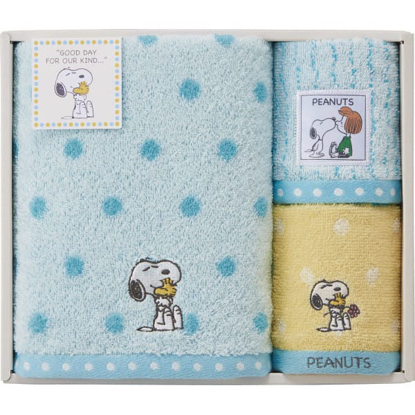 シャディ スヌーピーハグ バス・ウォッシュタオルセット 25-0116-058 1箱（直送品） - アスクル