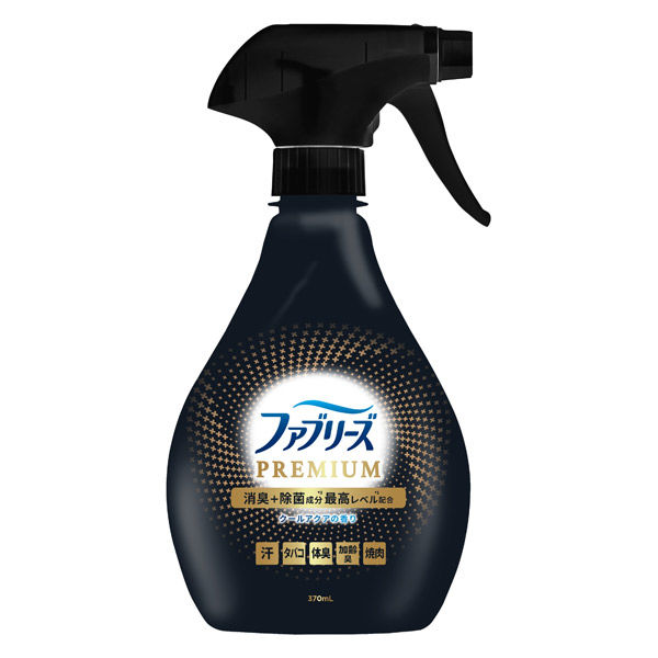 ファブリーズ 布用 W除菌+消臭 プレミアム クールアクアの香り 本体 370mL 1個 消臭スプレー P＆G - アスクル