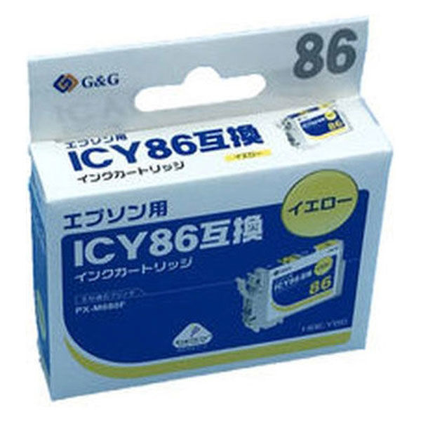 エプソン（EPSON）用 互換インク HBE-Y86 イエロー 大容量 （ICY86互換）かぎシリーズ 1個（わけあり品） - アスクル