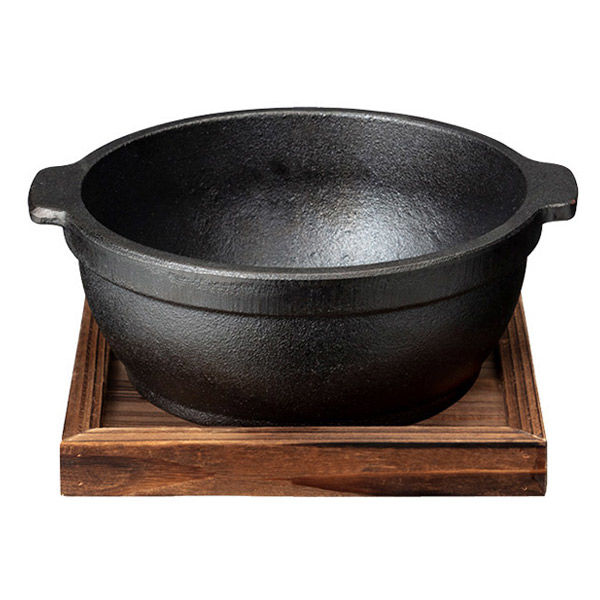 イシガキ ビビンバ鍋 15cm IH ガス火対応 敷板付 鉄鋳物 4341 1個 - アスクル