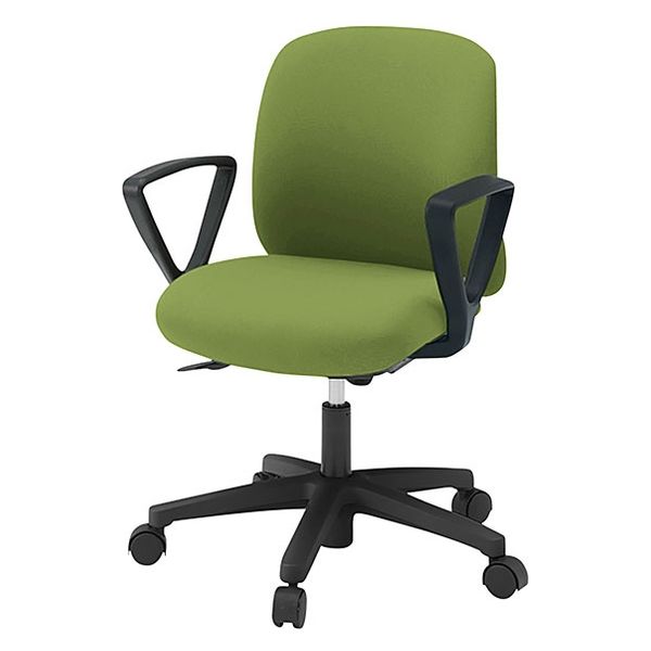 【設置込】イトーキ ボニート チェア 布地張り 固定肘 張りぐるみタイプ 背裏 グラスグリーン KT-186PV-T1Q7 1脚（直送品） - アスクル