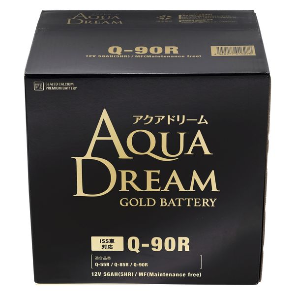 アクアドリーム 国産車 アイドリングストップ車対応バッテリー GOLD BATTERY GB Q-90R 1個（直送品） - アスクル