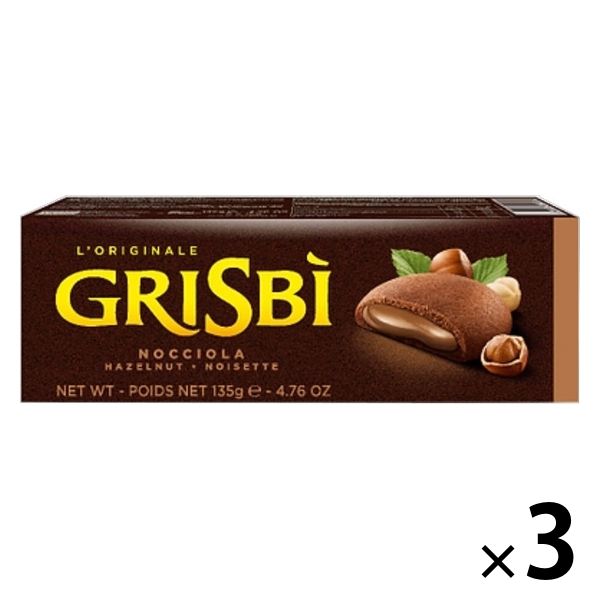 グリズビー ヘーゼルナッツクリームビスケット 135g 3個 クッキー ビスケット チョコレート菓子 - アスクル