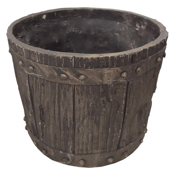 住まいスタイル FRP製バレル型プランター 大(直径30cm) EBP-30DBR 1個（直送品） - アスクル