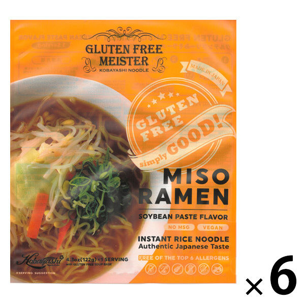 グルテンフリーインスタントラーメンみそ （液体スープ）122g 1セット（1個×6） 小林生麺 - アスクル