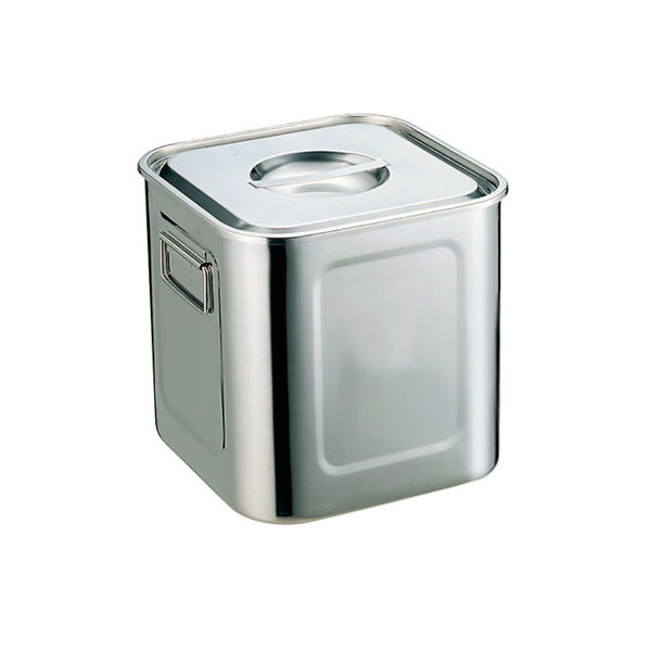 UK 18-8 角型 キッチンポット 30cm 手付 0032300 三宝産業（取寄品） - アスクル