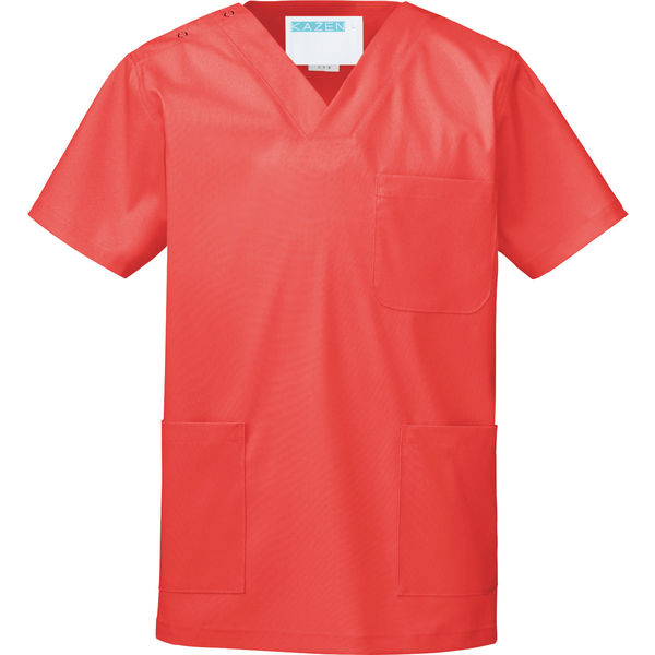 KAZEN スクラブ(男女兼用)バーミリオン SS 133-74-SS 1枚 スクラブ（直送品） - アスクル