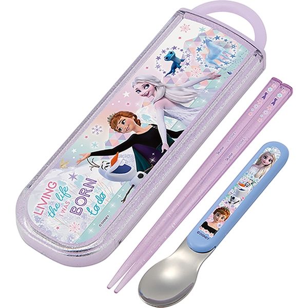 スケーター CCA1AG 抗菌スライド式箸スプーンコンビセット アナと雪の女王(22) 56033-0-CCA1AG 1個（直送品） - アスクル