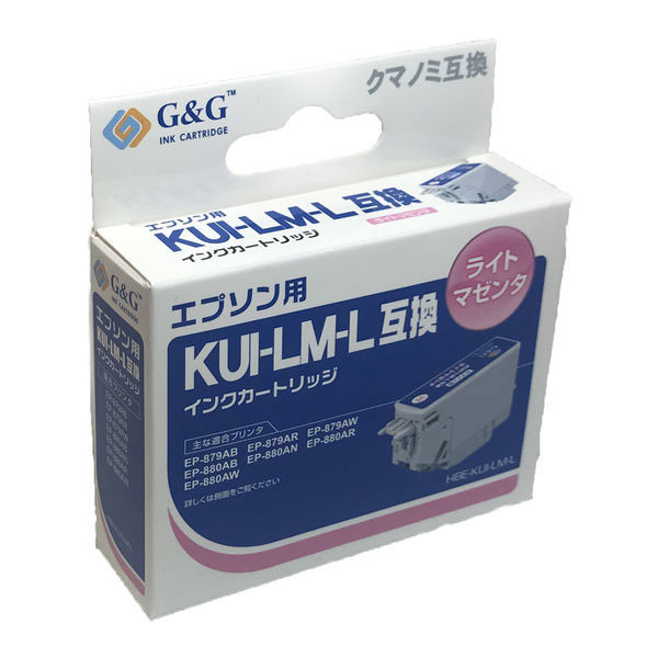 エプソン用 G&G 互換インク HBE-KUI-LM-L ライトマゼンタ（増量） （KUI-LM-L互換） KUI（クマノミ）シリーズ（わけあり品） - アスクル