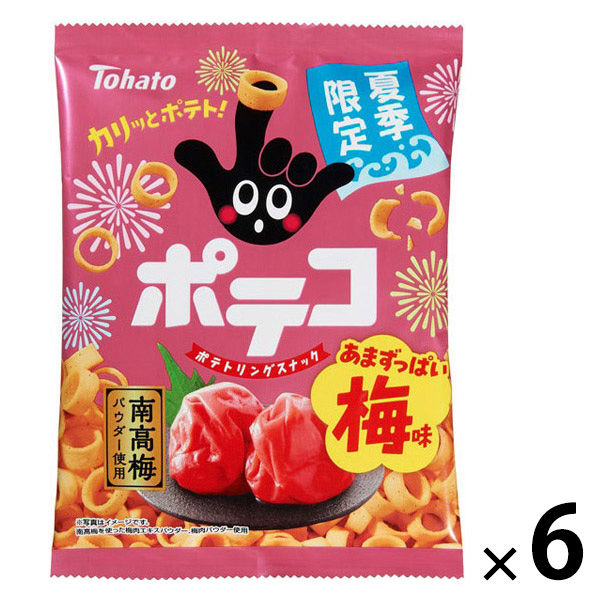 ポテトスナック 食べきりサイズ ポテコ 梅味 52g 1セット(1個×6) 東ハト - アスクル