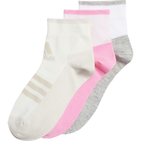 adidas(アディダス) キッズ 3Pアンクルソックス KXXL オフホワイト／オールモストピンク／ホワイト JMT49（直送品） - アスクル