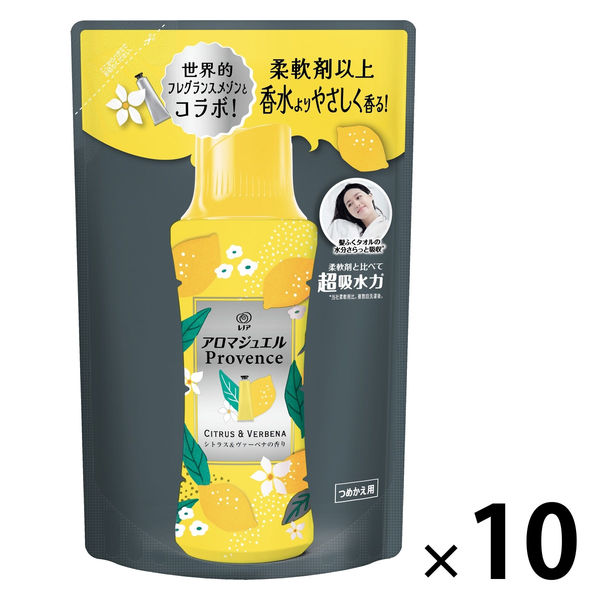 レノアハピネス アロマジュエル シトラス＆ヴァーベナ 詰め替え 365mL 1箱（10個入） 香り付け専用剤 P＆G - アスクル