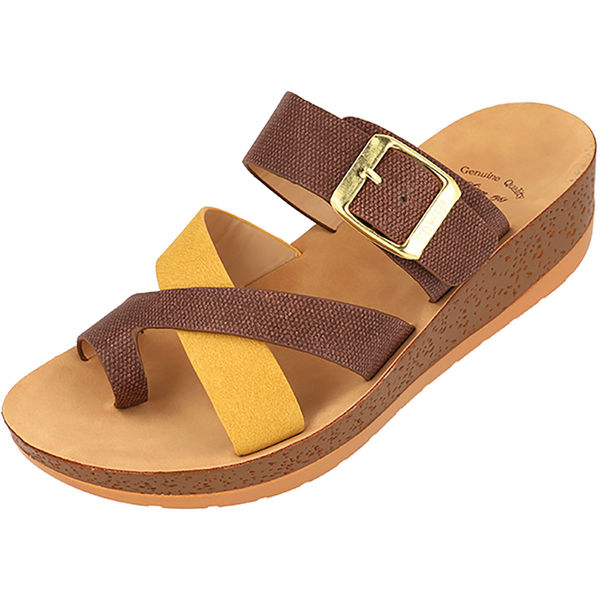 EDWIN(エドウィン) レディース サンダル 23.0 マスタード EW9502 1足（直送品） - アスクル