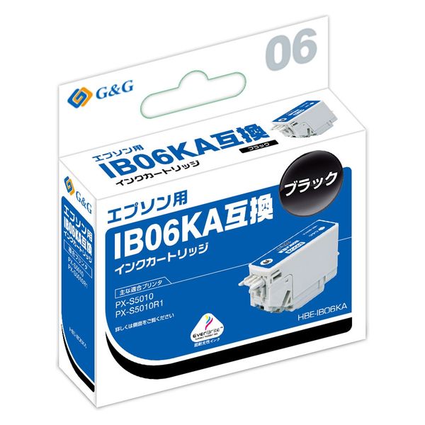 G＆G エプソン（EPSON）用 互換インク HBE-IB06KA（めがね） ブラック IB06KA互換 1個 - アスクル