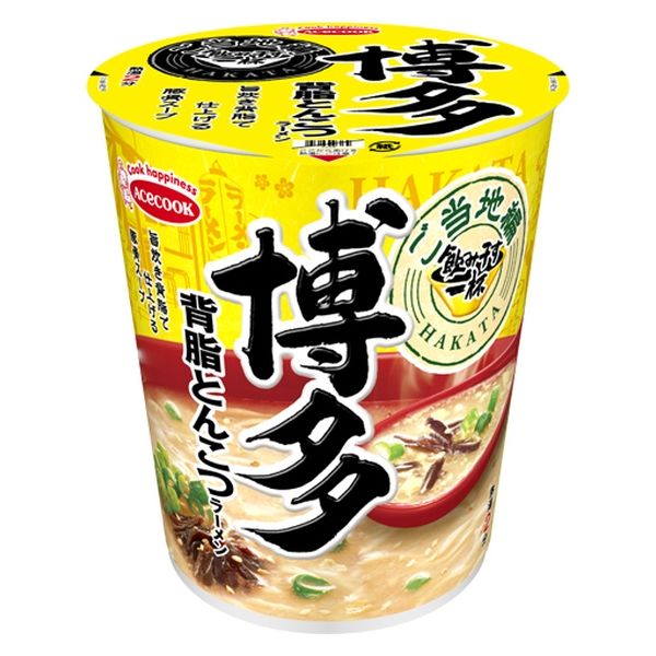 エースコック 飲み干す博多背脂とんこつラーメン 66g x12 4901071401955 1セット(12個)（直送品） - アスクル