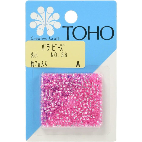 TOHO(トーホー) TOHO 丸小ビーズ バラパックビーズ 外径約2.2mm 約7g入り No.38 MSB-38-BA 1箱(5枚入)（直送品） - アスクル