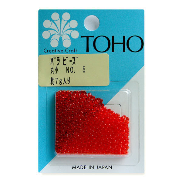 TOHO(トーホー) TOHO 丸小ビーズ バラパックビーズ 外径約2.2mm 約7g入り No.5 MSB-5-BA 1セット(5枚)（直送品） - アスクル