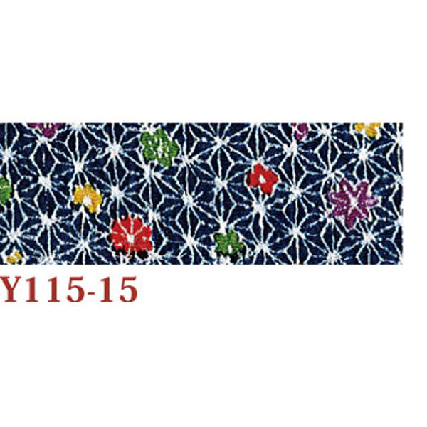 日本紐釦貿易(Nippon Chuko) ちりめんカット 友禅 約23×33cm 花柄 紺 Y115-15 手芸・ハンドメイド用品（直送品） - アスクル